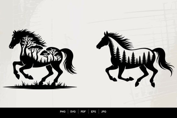 Horse Silhouette SVG Bundle Graphic by rsbrandingbd · Creative Fabrica