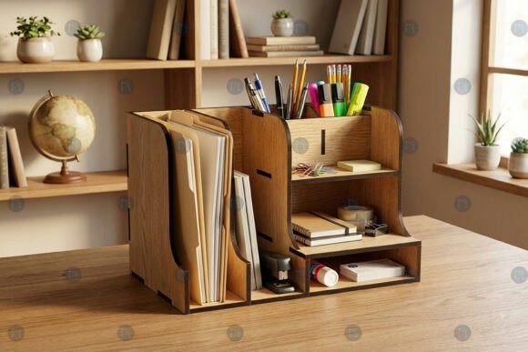 Laser Cut Stationery Organizer SVG File · Creative Fabrica