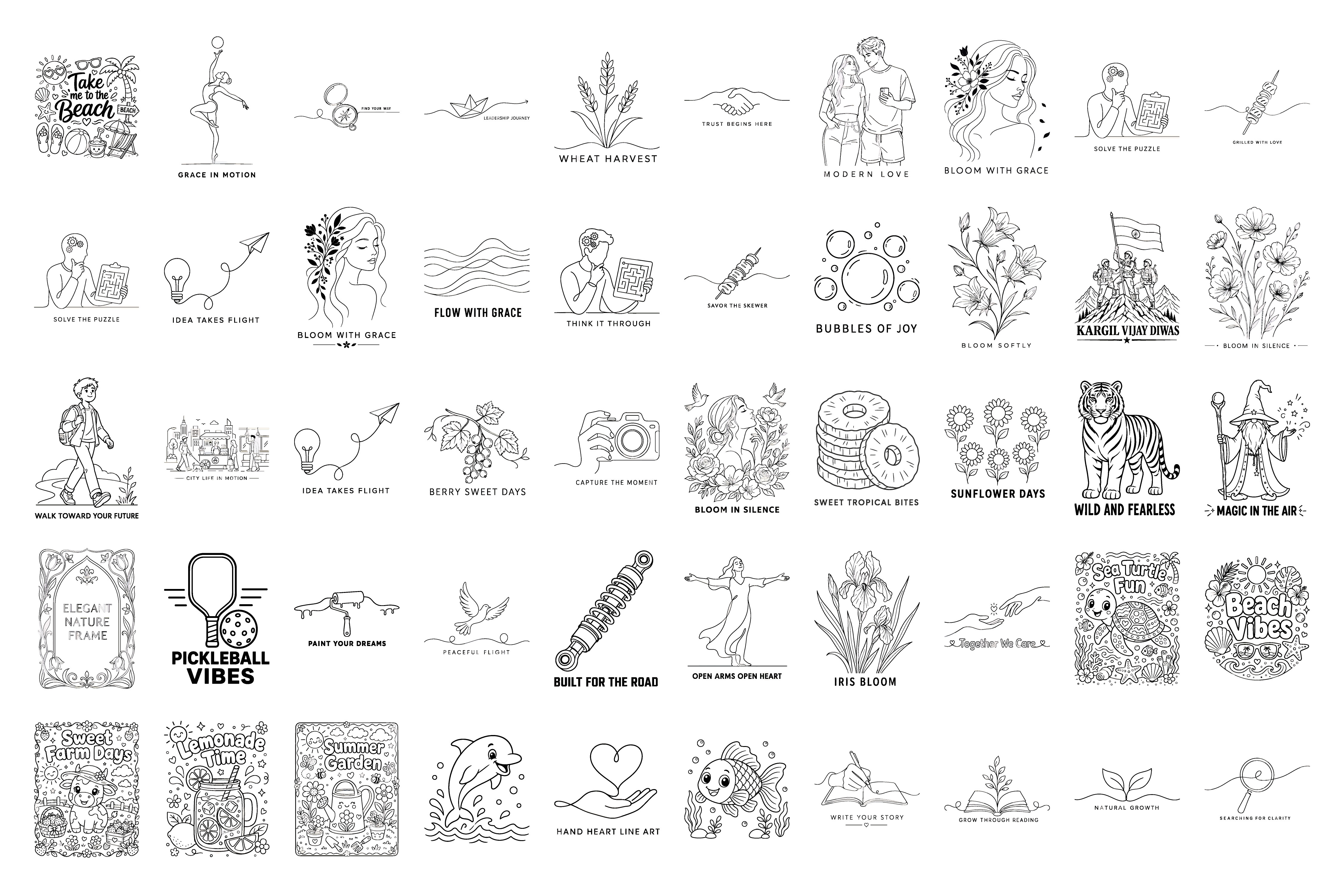 Minimalist Line Art Bundle Vector Graphic by dogstar4535 · Creative Fabrica