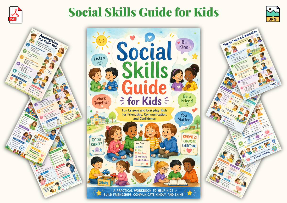Social Skills Guide for Kids Graphic by KDPLab · Creative Fabrica