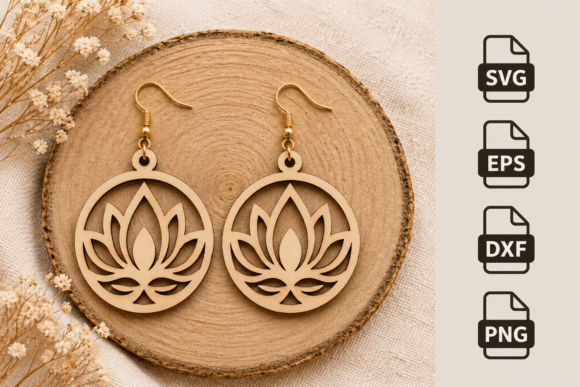 Wooden Earring SVG,Laser Cut Files · Creative Fabrica