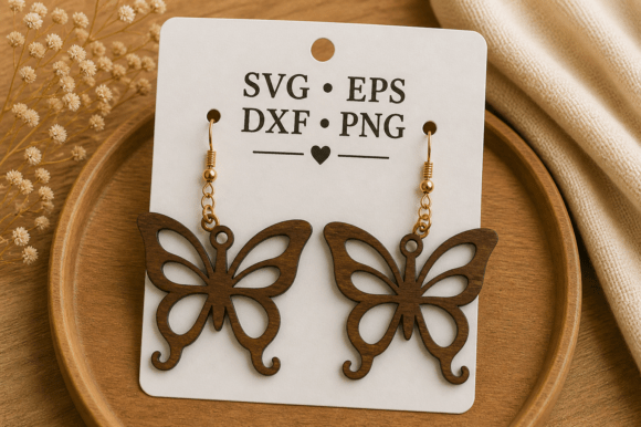 Butterfly Wood Earring SVG Files · Creative Fabrica