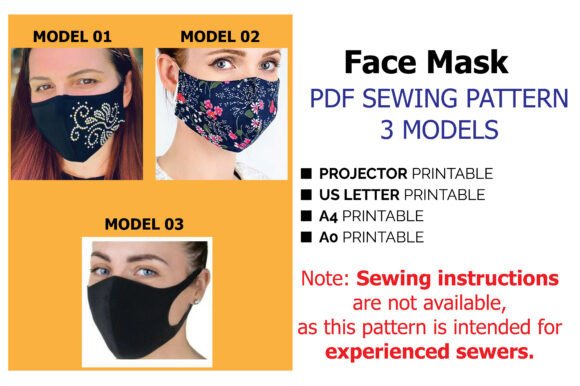 Face Mask PDF Sewing Pattern Graphic by craftbook99 · Creative Fabrica