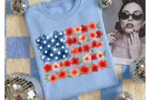 Floral American Flag PNG, Patriotic Png Graphic by OrinDesign ...