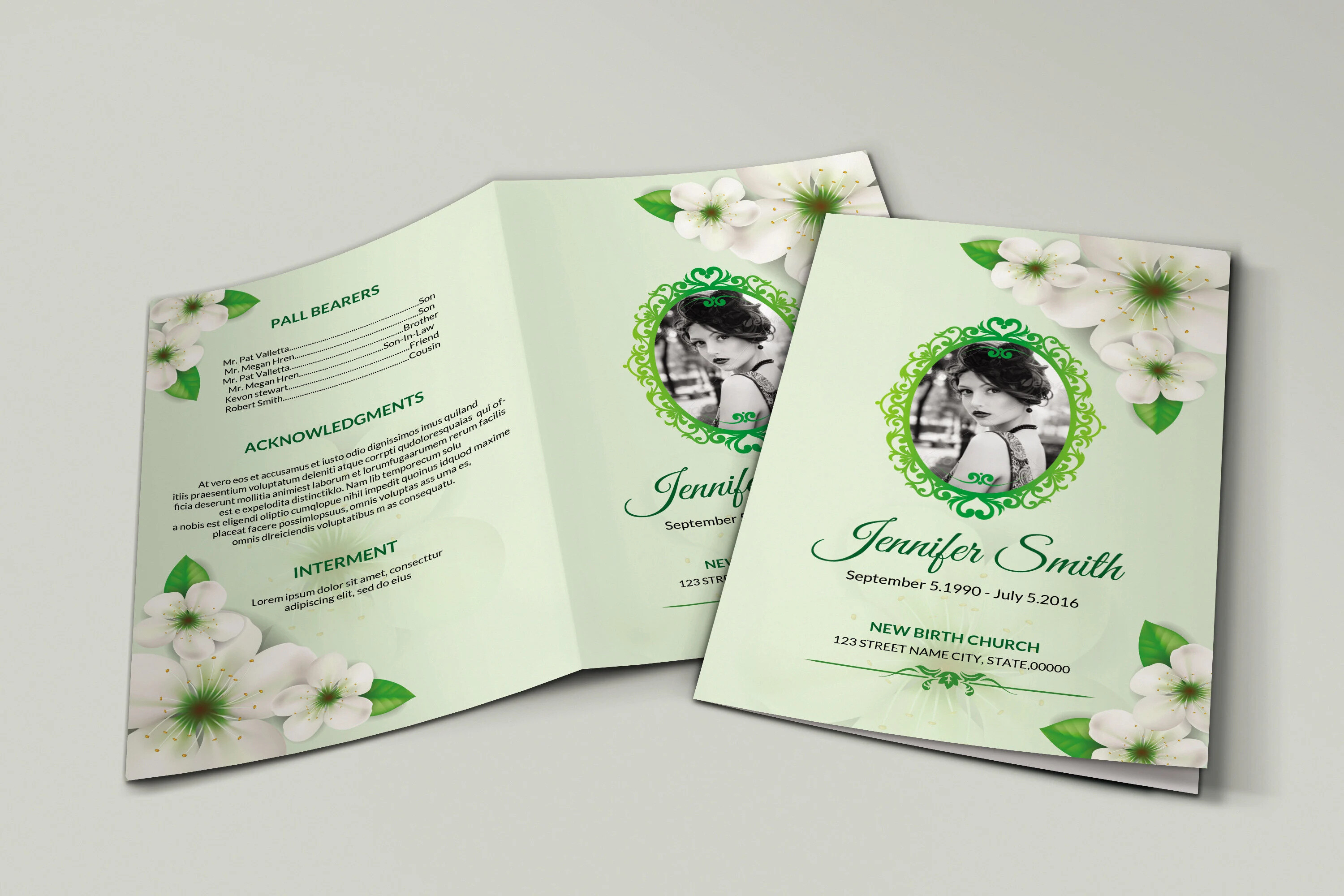 Floral Funeral Program Template Graphic by sistecbd · Creative Fabrica