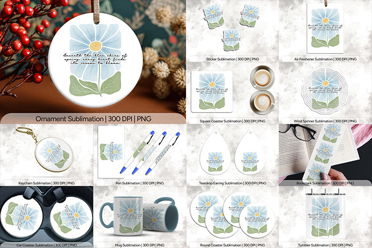 Minimal Daisy Sublimation PNG Graphic by Digital Goodies · Creative Fabrica