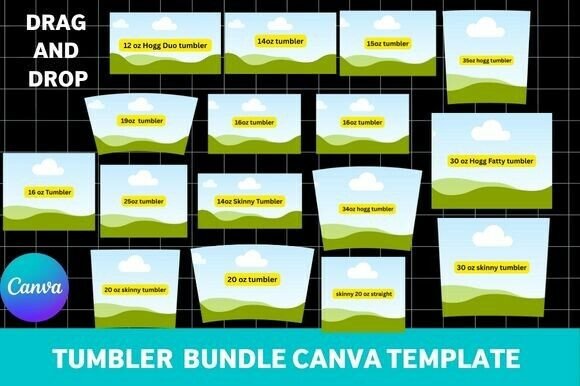 5048 Tumbler Wrap Template Designs & Graphics