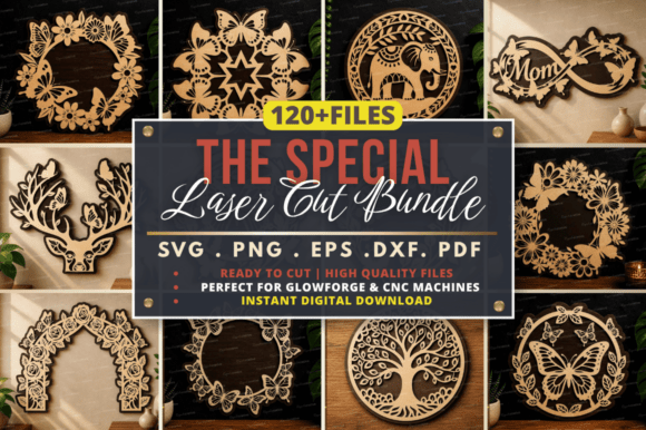 Floral Lantern Wreath Laser Cut Svg D · Creative Fabrica