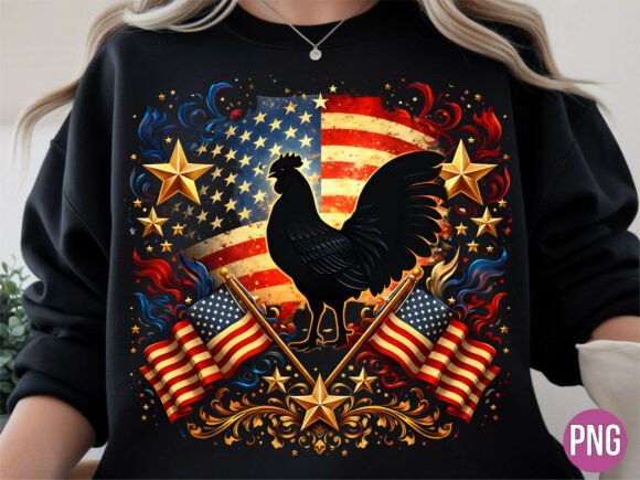 63 American Flag Rooster Designs & Graphics
