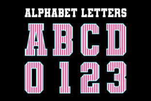 Pink Preppy Softball Alphabet Letters Graphic by Beer Design · Creative ...
