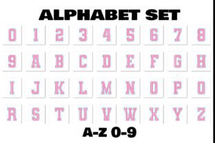 Pink Preppy Softball Alphabet Letters Graphic by Beer Design · Creative ...