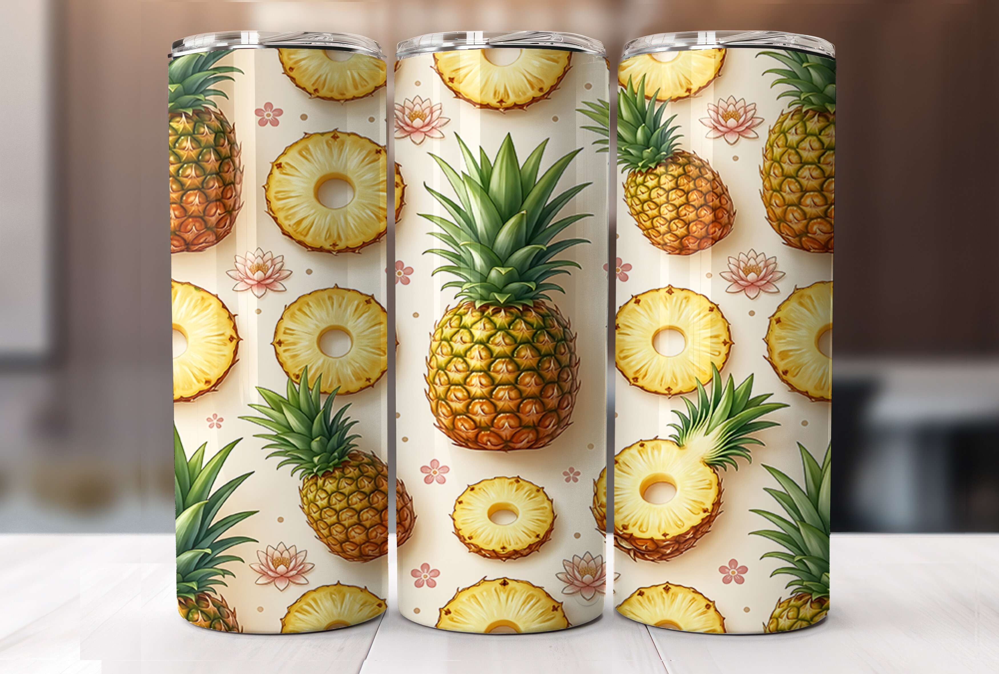 Tropical Pineapple Summer Fruit Tumbler Graphic by Begum Creation ...