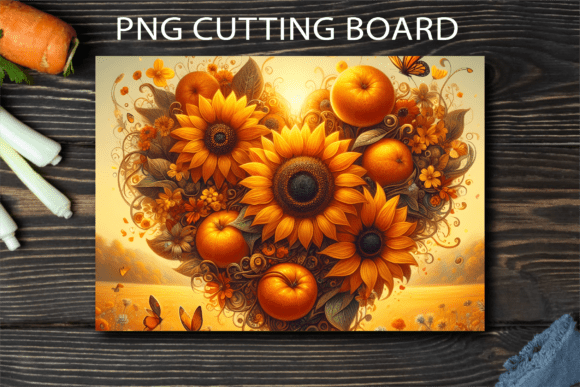 Vibrant Autumn Floral Cutting Board Png Graphic by MK DESIGNS ...