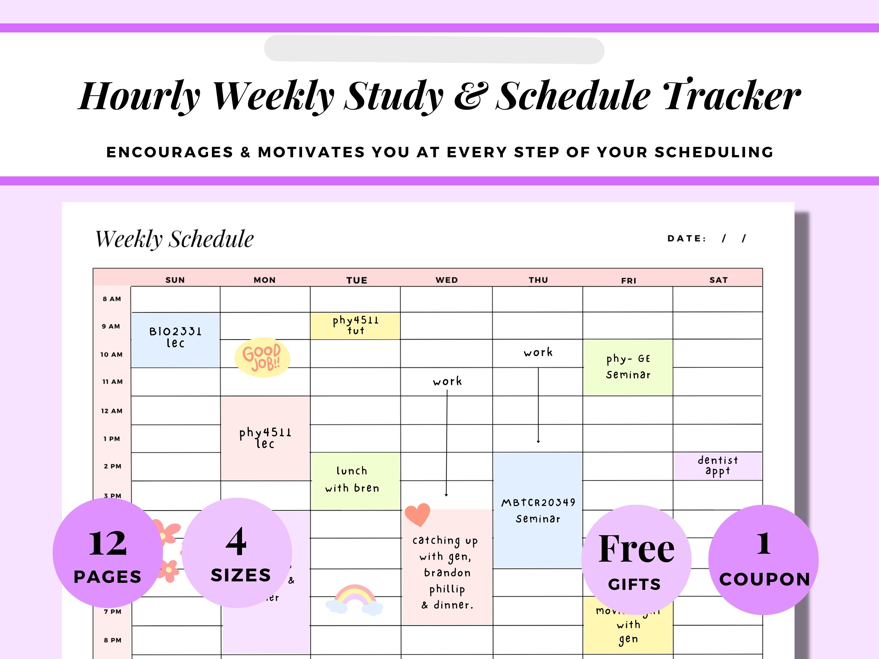 Weekly Study Planner Printable, Simple Graphic by PlannersByBee ...