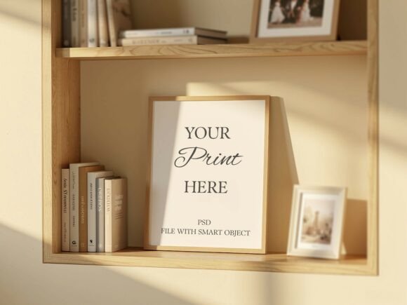 Wood Frame Mockup Vintage Poster Mockup Graphic by Mockups Of ...