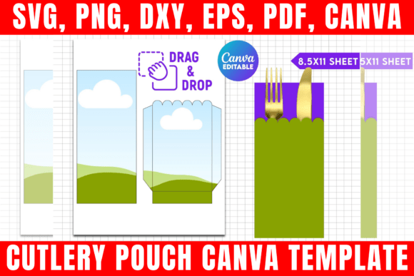 Cutlery Pouch Canva Template Graphic by freshzone228 · Creative Fabrica