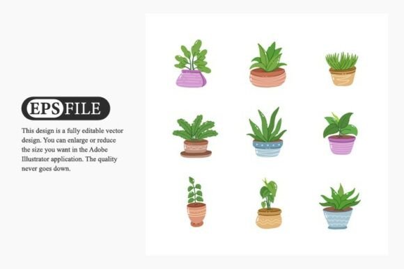 Plant in Potted Hand Drawn Vector Graphic by wayan sandika · Creative ...