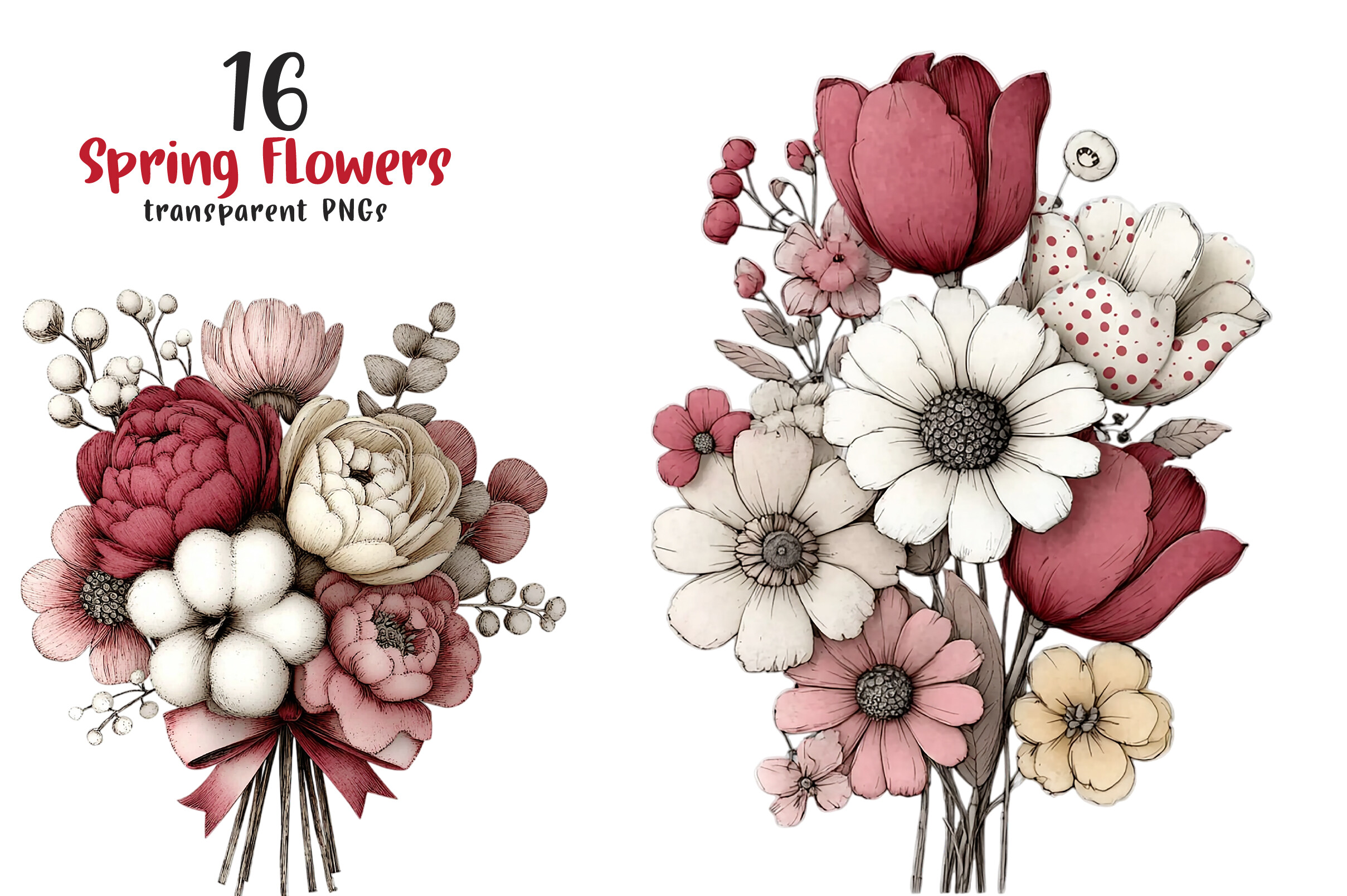 Spring Flowers Clipart Bundle Graphic by SinaCreation · Creative Fabrica