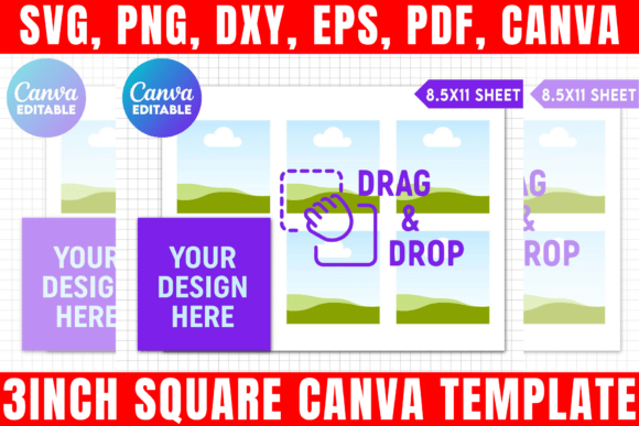 3 Inch Square Canva Template Graphic by freshzone228 · Creative Fabrica