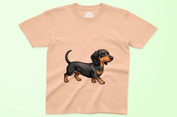 Cute Dachshund Dog Standing Graphic by designcrafts · Creative Fabrica