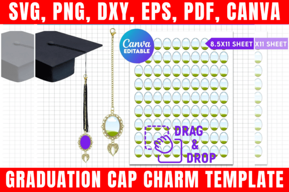 Graduation Cap Charm Canva Template Graphic by freshzone228 · Creative ...