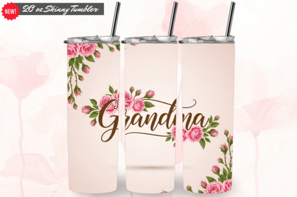63 Grandma Inspirational Tumbler Sublimation Design Designs & Graphics
