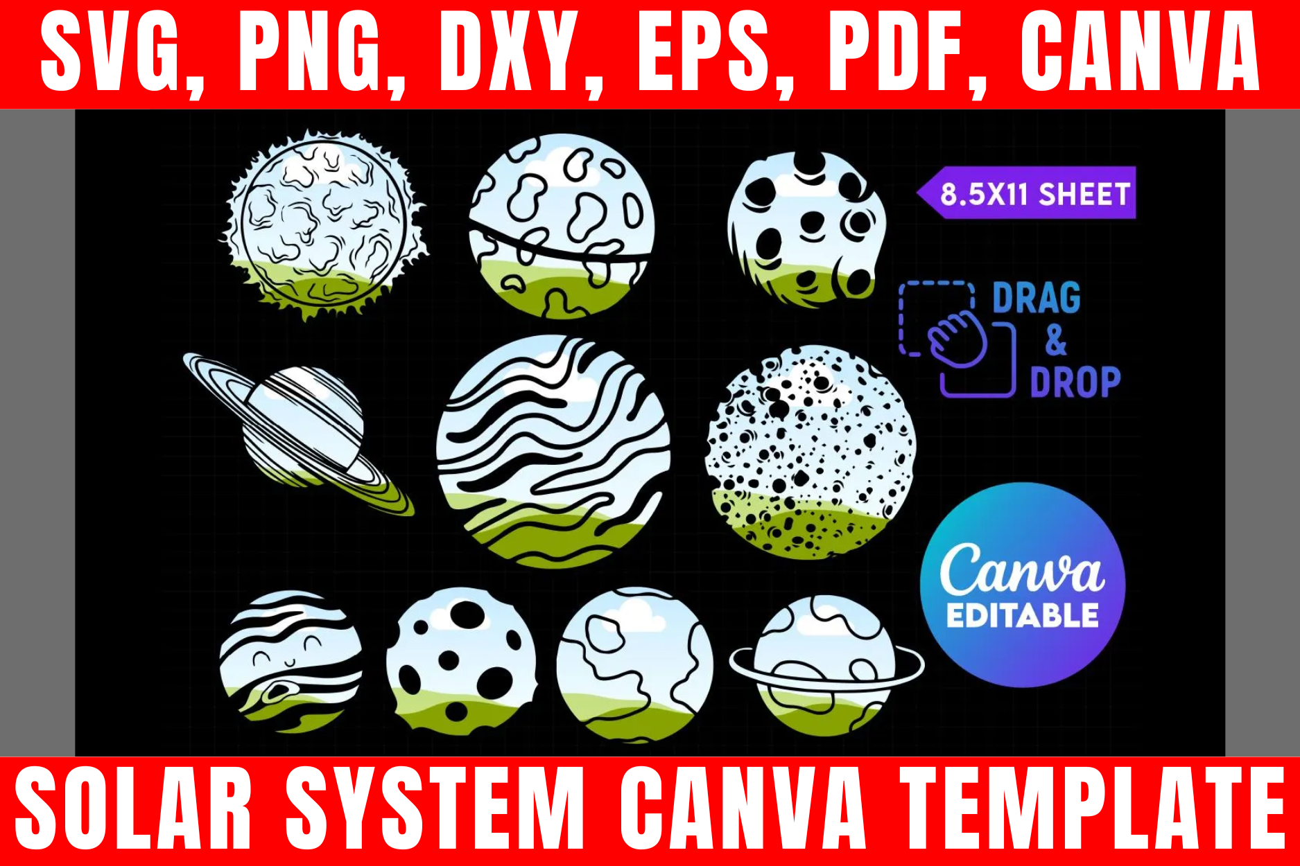 Solar System Canva Template Graphic by freshzone228 · Creative Fabrica