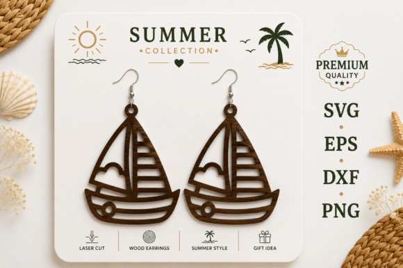Flower Earring SVG, Laser Cut File · Creative Fabrica