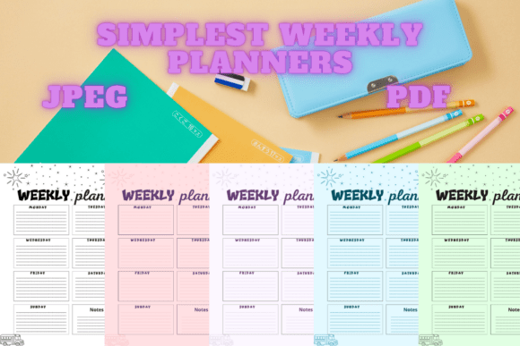 Simplest Weekly Planner Freebie Graphic by M S for Digital Products ...