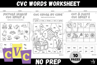 CVC Words Worksheets: No Prep Phonics Graphic by wodstudio08 · Creative ...
