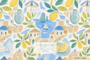 Mediterranean Summer Seamless Pattern Graphic by clipArtem · Creative ...