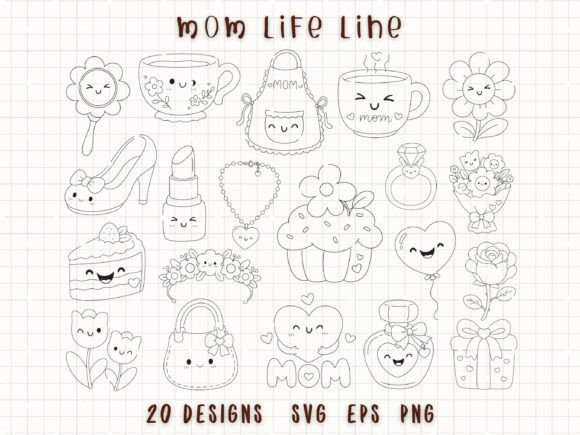 Mom SVG Bundle Cute Mom Life Clipart Graphic by MeawwaDigitalArts ...