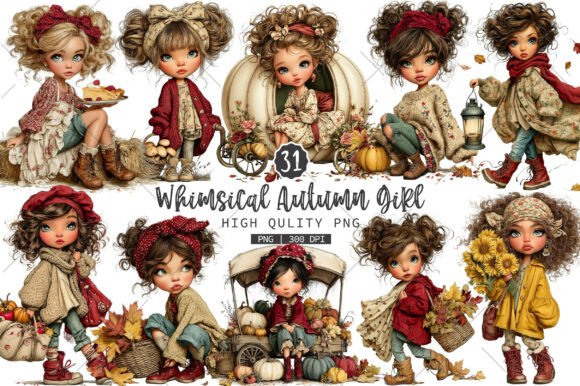 Whimsical Autumn Boy PNG Clipart Graphic by RevolutionCraft · Creative ...