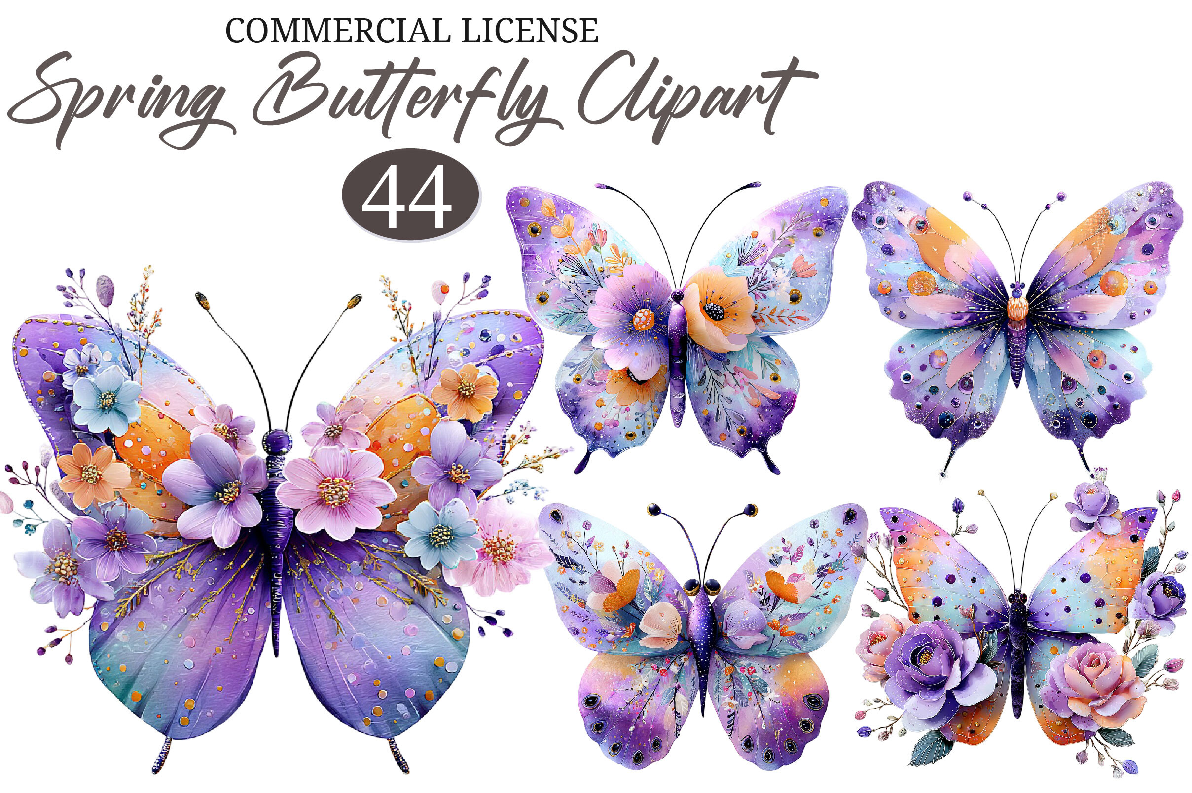 Whimsical Enjoy Spring Butterfly Clipart Graphic by ArtStory · Creative ...