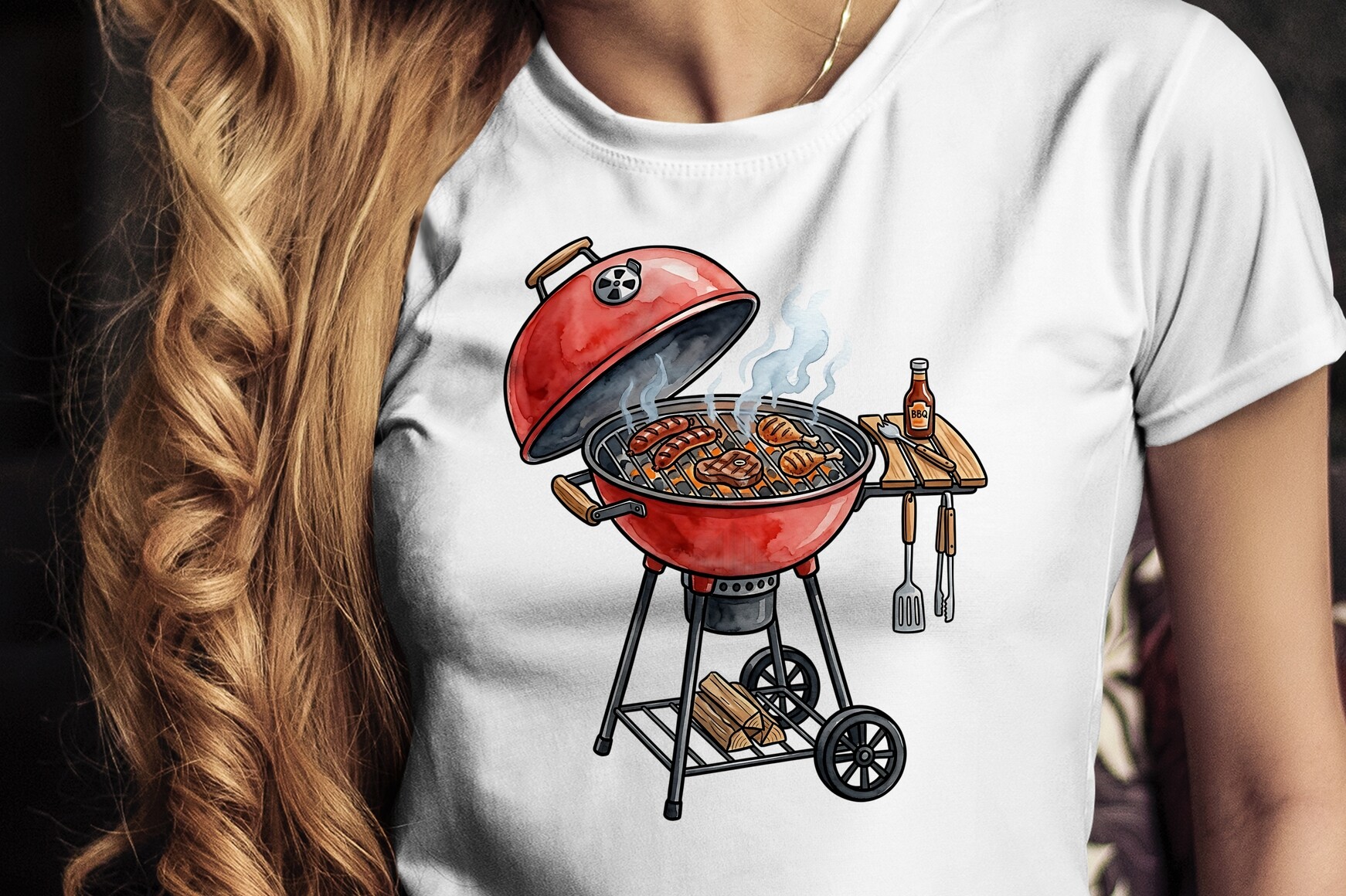 Barbecue Grill Cooking Meat Clipart Graphic by designcrafts · Creative ...