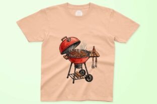 Barbecue Grill Cooking Meat Clipart Graphic by designcrafts · Creative ...