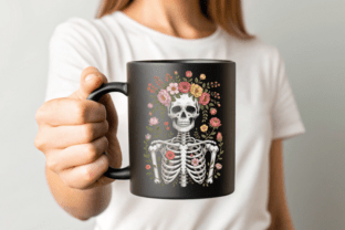 Floral Botanic Skeleton Gothic Skull PNG Graphic by FabiCraft99 ...