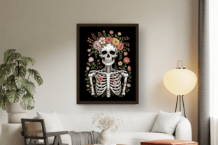 Floral Botanic Skeleton Gothic Skull PNG Graphic by FabiCraft99 ...