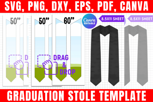 Graduation Stole Canva Template Graphic by freshzone228 · Creative Fabrica