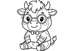 Little Cow Wearing Glasses Graphic by Cilp art fabrica · Creative Fabrica