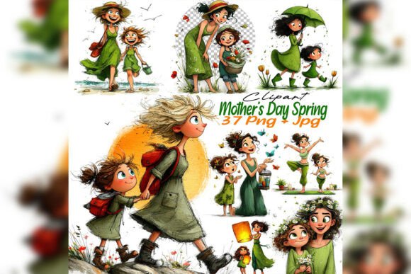 Mother’s Day Clipart PNG Grandma Mom Day Graphic by One-touch ...