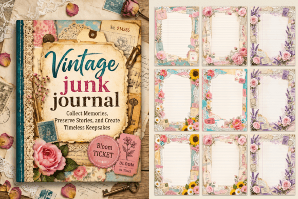 Vintage Junk Journal – Printable Graphic by KDP Studio · Creative Fabrica