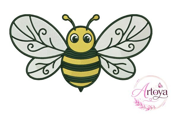 1 Bee Wing Embroidery Design Designs & Graphics