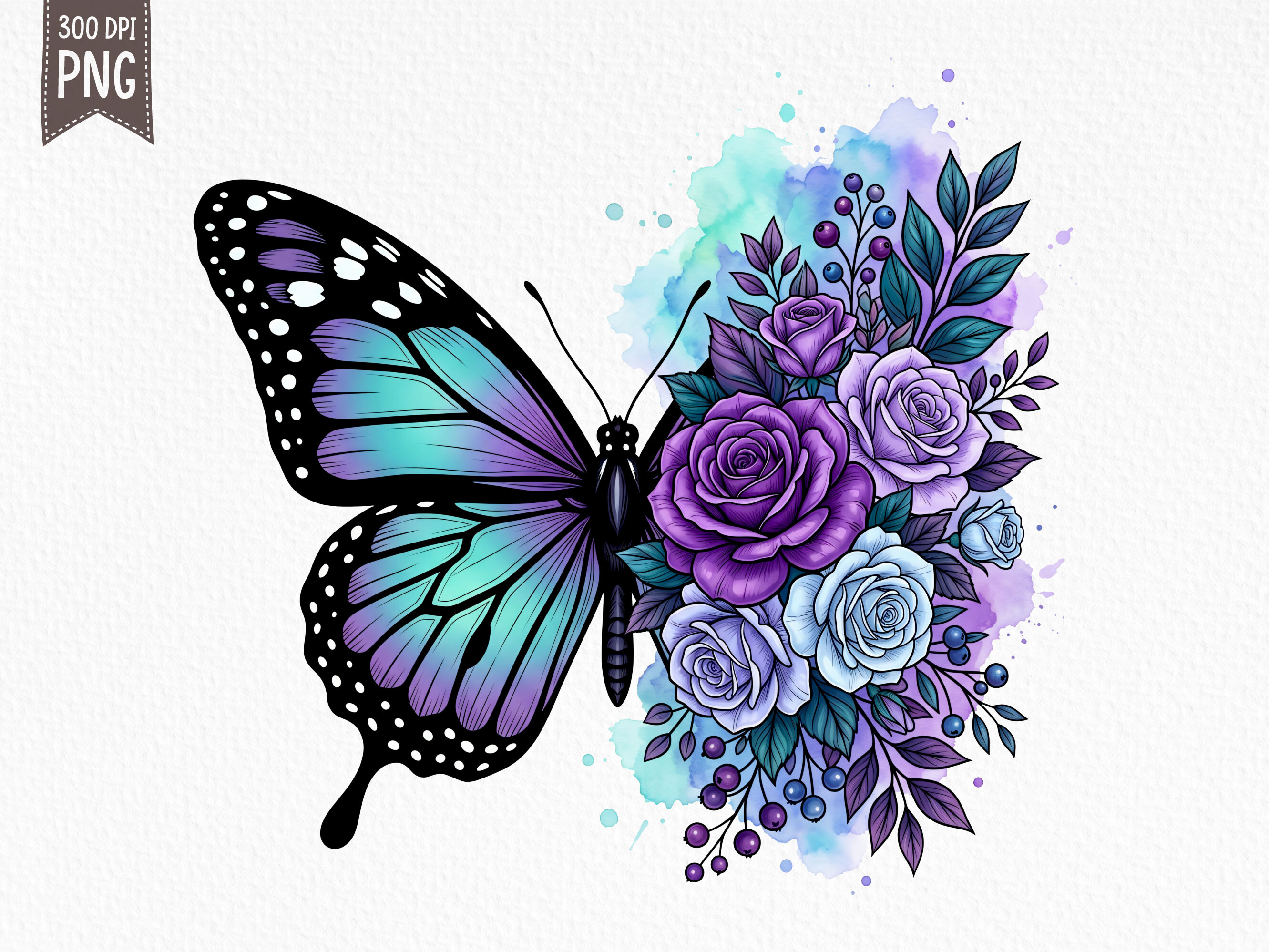 Watercolor Butterfly Floral PNG Graphic by SR Design · Creative Fabrica
