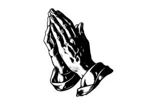 Hands Folded in Prayer Gesture Black and Graphic by sctchcreations ...
