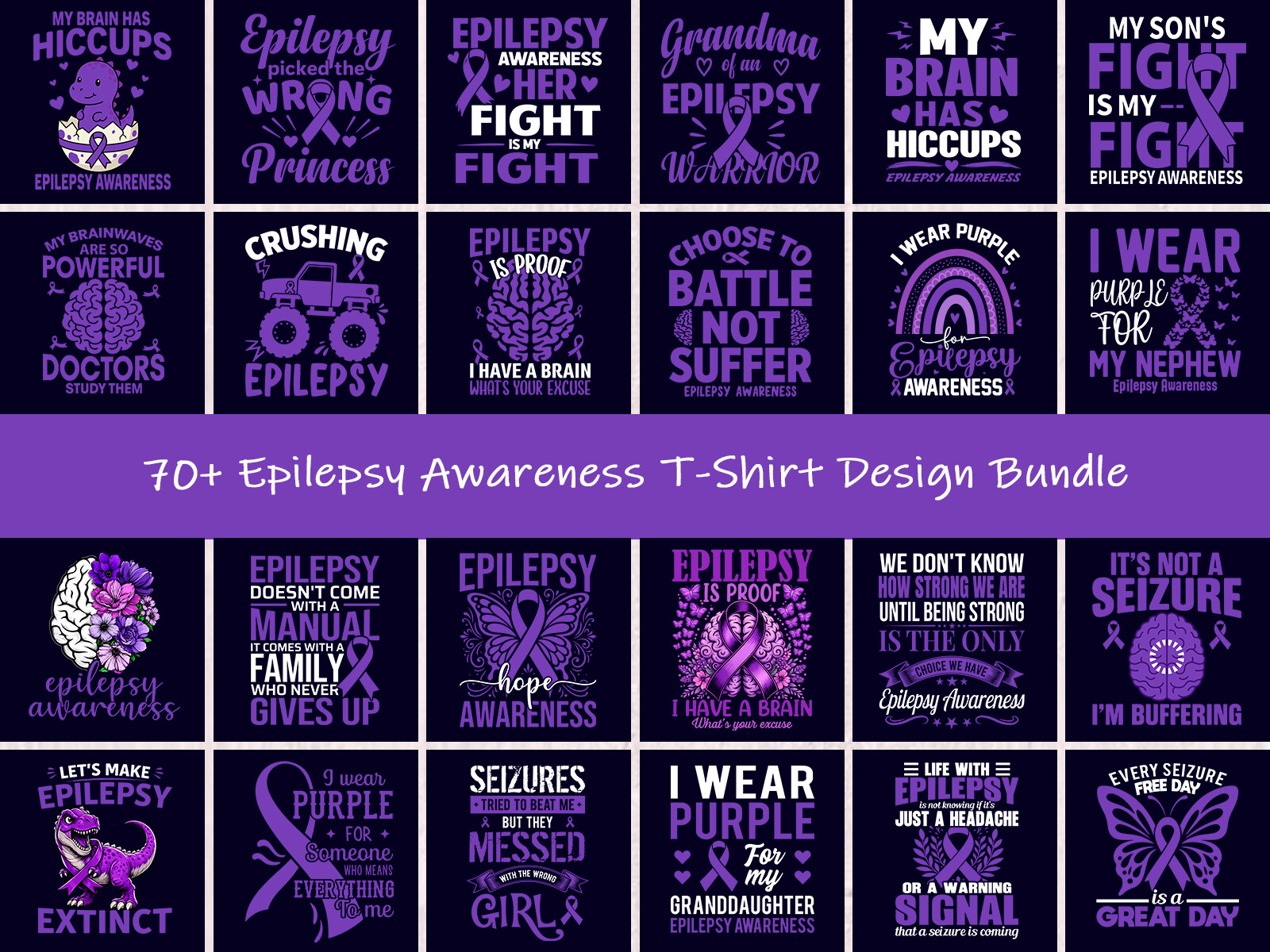 70+ Epilepsy Awareness T-Shirt Design Graphic by N Creation · Creative ...