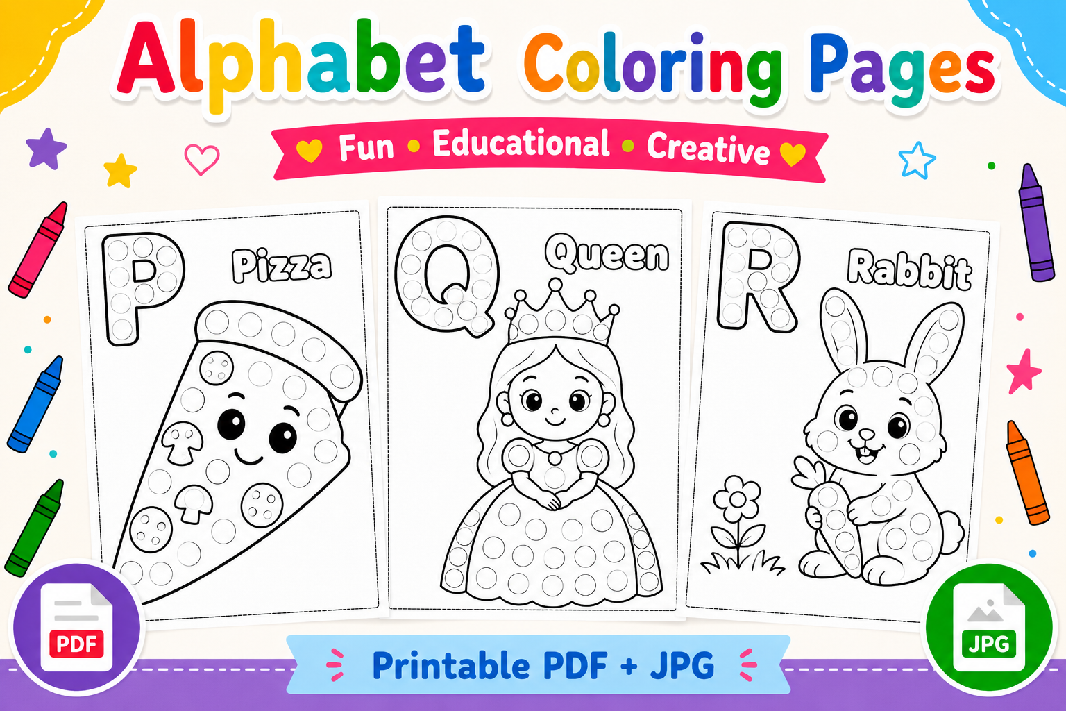 Alphabet Dot Marker Coloring Pages Graphic by NovaForge Studio ...