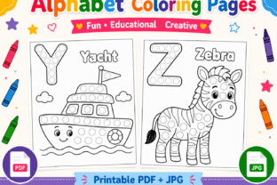 Alphabet Dot Marker Coloring Pages Graphic by NovaForge Studio ...