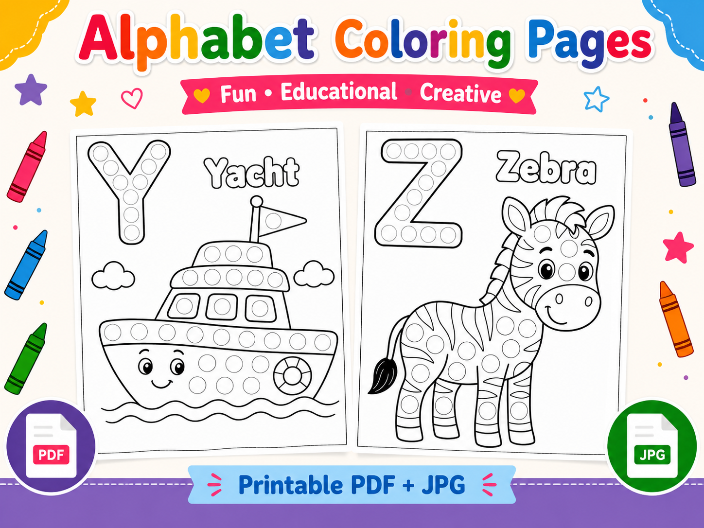 Alphabet Dot Marker Coloring Pages Graphic by NovaForge Studio ...