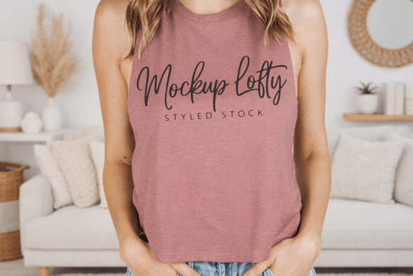 15 Heather Mauve Crop Tank Mockup Designs & Graphics